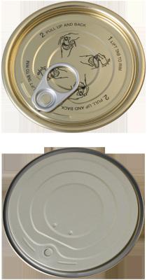 China 307# 83mm Tinplate Easy Open End with Golden Lacquer Organosol Paste for Cans for sale