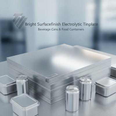 China Electrolytic Tinplate Sheets 0.14-0.50mm Thickness Bright or Matte Finish for Food Beverage Cans for sale