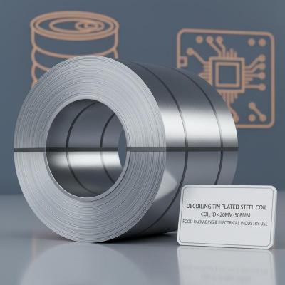 China Tin Plated Steel Coil Coil ID 420mm 508mm 3-10 Tons for Food Cans Beverage Cans for sale