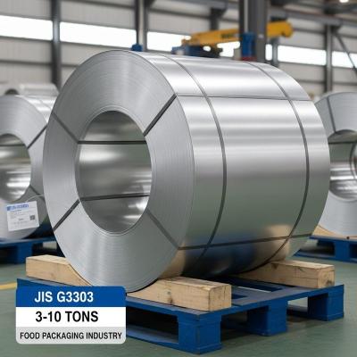 China Tin Plated Steel Coil 0.13-0.47mm JIS G3303 for Food Cans Packaging for sale