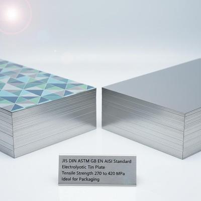 China Electrolytic Tin Plate 0.15-0.50mm Thickness 600-1030mm Width Tensile Strength 270-420 MPa for Packaging for sale