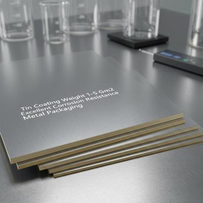 China Electrolytic Tinplate Steel Sheet Tin Coating 1-5 G/m2 Width 600-1250mm for Metal Packaging for sale