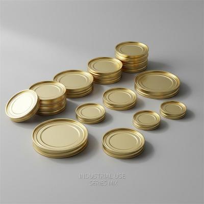 China Gold Tin Coating Tin Can Lid 202 300 307 401 603 Series Metal Lid for Industrial Packaging and Container Closure for sale