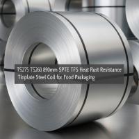 China Heat Rust Resistance Tinplate Steel Coil TS275 TS260 890mm SPTE TFS for Food Packaging for sale