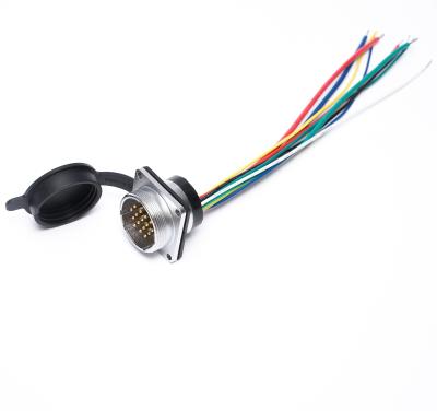 China 16 PIN Aviation Plug PVC Male Connector Custom Wiring Harness for sale