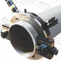 China Automatic Magnetic Pipe Cutting Machine 32-44 inch Pneumatic Pipe Beveler HGK1118P for sale