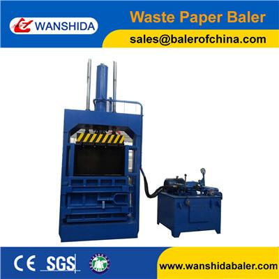 China Wanshida Vertical Waste Paper Baler Cardboard baler press Plastic PET Bottles Compactor for sale