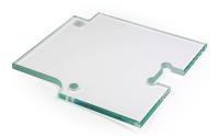 China Custom Irregular Silkscreen CNC Tempered Flat Edge Glass 3-6mm for sale