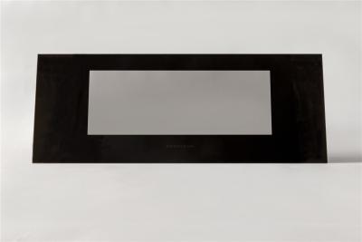 China OEM Flat Polish Edge Gray Logo Printing Oven Tempered Glass 760°C for sale