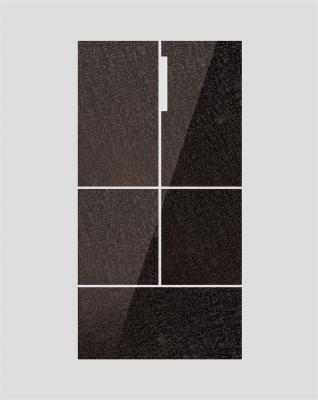 China 3.2mm thick Black Color Fully Tempered Glass Refrigerator Door Panel for sale