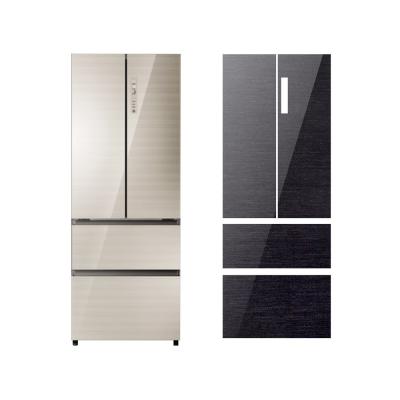 China Decoration UMI Black Metallic Brush Pattern Refrigerator Door Panel for sale