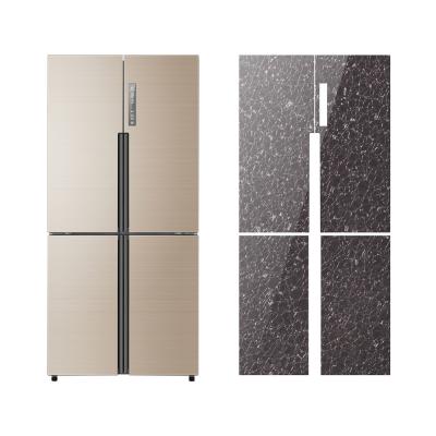 China Acid Free Glittering Tempered Glass 3MM Kitchen Fridge Panel for sale