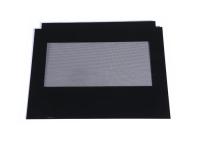 China Black Frame Irregular 3.2mm CNC Tempered Glass Replacement for Microwave Oven Door for sale