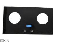 China Custom Logo Printing 2 Holes 6mm Gas Stove Tempered Glass Panel 250C for sale