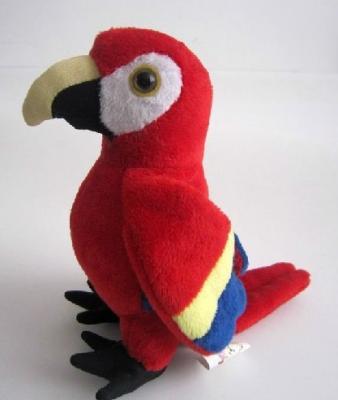 China Red Lovely Parrot Plush Toy for sale