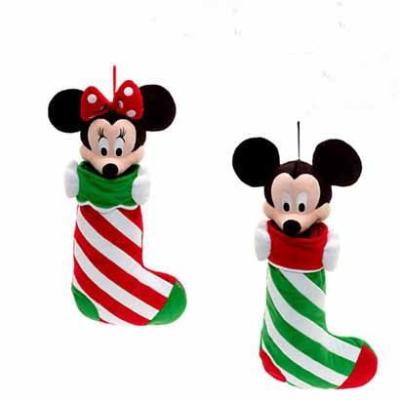 China Hot Disney Mickey Mouse and Minnie Mouse Stocking for Christmasn Plush Toys for sale
