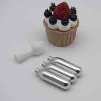 China Silver  Empty Cream Chargers 8g N2o For COFFE Machine Carbon Steel for sale