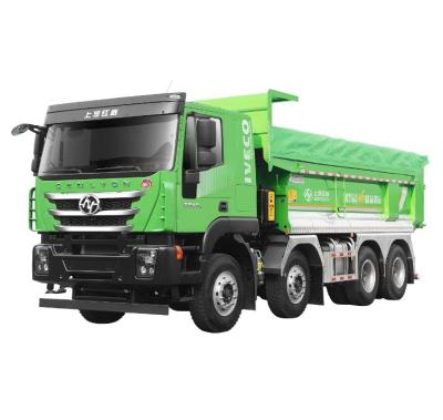 China 2023 SAIC Hongyan H6 Electric Tipper Truck EV Mining Transportation Heavy Truck Rear Camera 360° Drive type 8X4 Chinese for sale