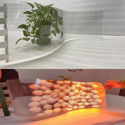 China P4-8 Flexible Adhesive Transparent LED Display 3.5kg/sqm with 85% Transparency for Glass Window Installation for sale