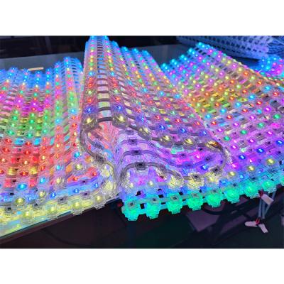 China P30 Outdoor Flexible LED Mesh Screen 31.25mm Pitch 8000 Nits Brightness IP67 Waterproof Stadium Display for sale