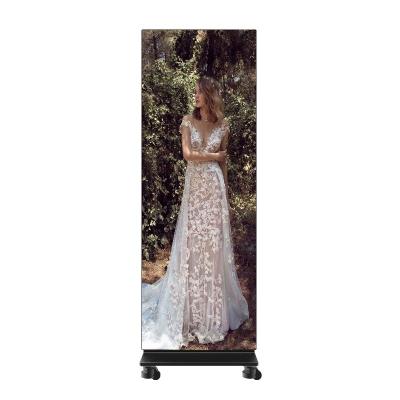 China P1.25 Floor Standing LED Poster COB LED Screen Foldable Cabinet And Easy To Move for sale