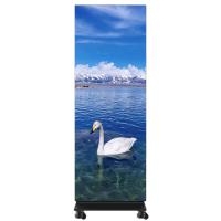 China P0.9 LED Poster Display Die-casting AL 29.5mm thickness Foldable With 4 Wheels for sale
