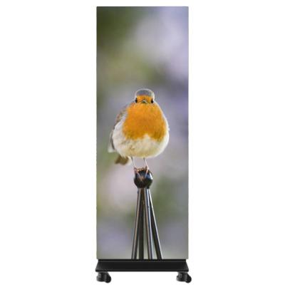 China P0.9 LED Poster Display Wireless Control Foldable Floor Standing Ultra Thin 29.5mm for sale