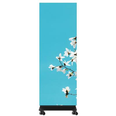 China P0.9 LED Poster Display Ultra Thin 29.5mm Foldable Wireless Control Floor Standing for sale