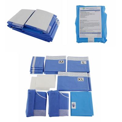 China Hospital Maska Surgical Disposable Sterile Supplies Kit Plastic Surgery Drape Delivery Set Universal Package for sale