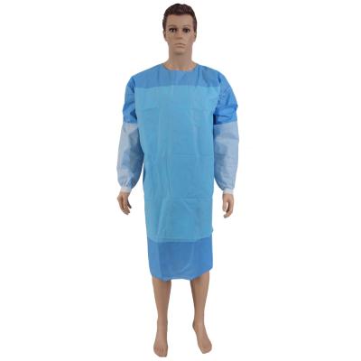 China Disposable Sterile Reinforced PE Surgical Gowns Hospital Uniforms With PE Reinforcement for sale