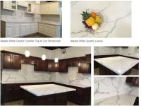 China Calacatta gold white quartz kitchen Countertops for sale