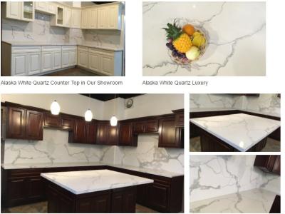 China Calacatta gold white quartz kitchen Countertops for sale