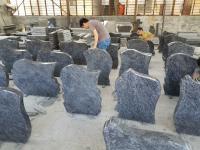 China Absolute Black Granite Memorial Headstones Retangular Upright / Other Shape for sale