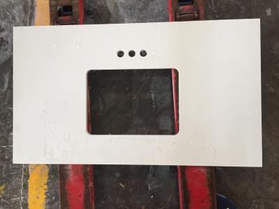 China Pure White Solid Stone Countertops For Kitchen Cabinet Quartz Material for sale