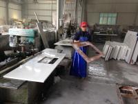 China Pure White Solid Stone Countertops For Kitchen Cabinet Quartz Material for sale