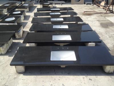China Black Bathroom Vanity Countertops 2cm / 3cm Thickness 4