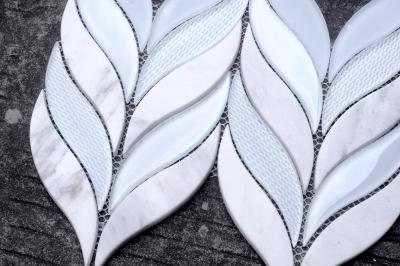 China Popular Marble Mosaic Floor Tile , Hotel Marble Mosaic Bathroom Floor Tile for sale