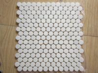 China White Black Penny Grey Mosaic Floor Tiles , Various Patterns Stone Brick Mosaic Tiles for sale