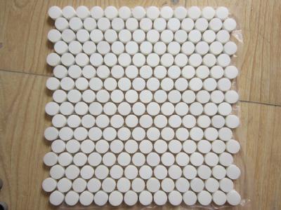China White Black Penny Grey Mosaic Floor Tiles , Various Patterns Stone Brick Mosaic Tiles for sale