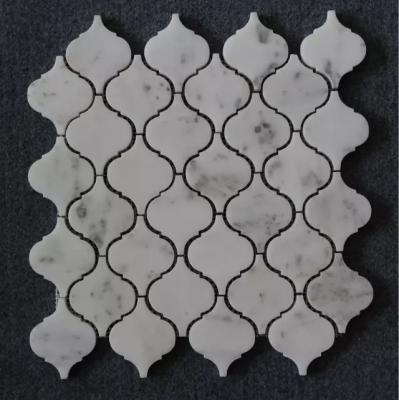 China Lantern White Marble Mosaic Tile Suit Indoor Wall Decoration 305 X 305mm Size for sale