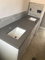 China Gray Quartz Kitchen Countertops , Artificial Solid Surface Quartz Countertops for sale