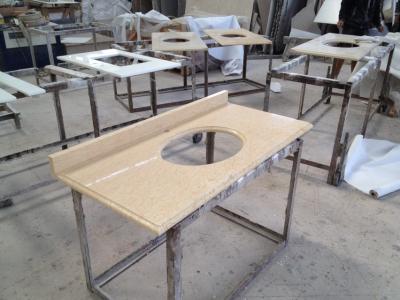 China Restroom /  Bath Prefabricated Vanity Tops , Natural Marble Slab Countertop for sale