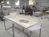 China Restroom /  Bath Prefabricated Vanity Tops , Natural Marble Slab Countertop for sale