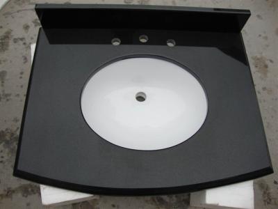 China Absolute Black Solid Granite Worktops Different Edge / Thickness Optional for sale