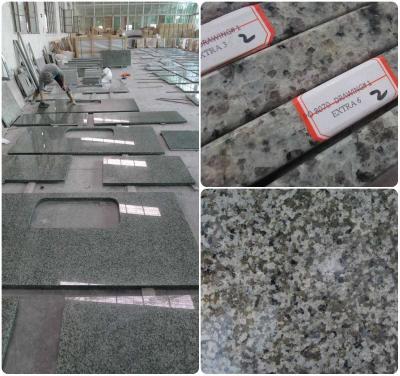 China Bathroom / Kitchen Green Solid Granite Worktops 0.01% Water Absorption for sale