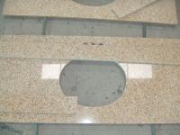 China Sunset Gold Granite Bathroom Vanity Tops , Custom Cut Size Granite Tile Countertop for sale