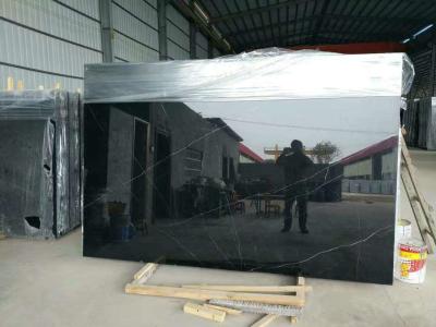 China High Hardness Nero Marquina Marble Slab , Natural Nero Black Marble Tile for sale