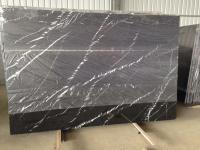 China High Hardness Nero Marquina Marble Slab , Natural Nero Black Marble Tile for sale