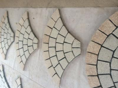China Fan Shape Type Beige Natural Paving Stones 10 X 10 X 3cm Common Size for sale