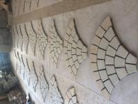 China Fan Shape Type Beige Natural Paving Stones 10 X 10 X 3cm Common Size for sale